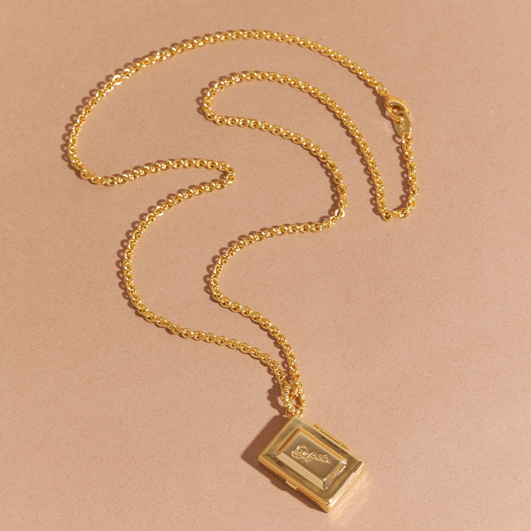 Chocolate Tablet Locket Necklace (Gold)【Japan Jewelry】 – Japan Jewelry ...