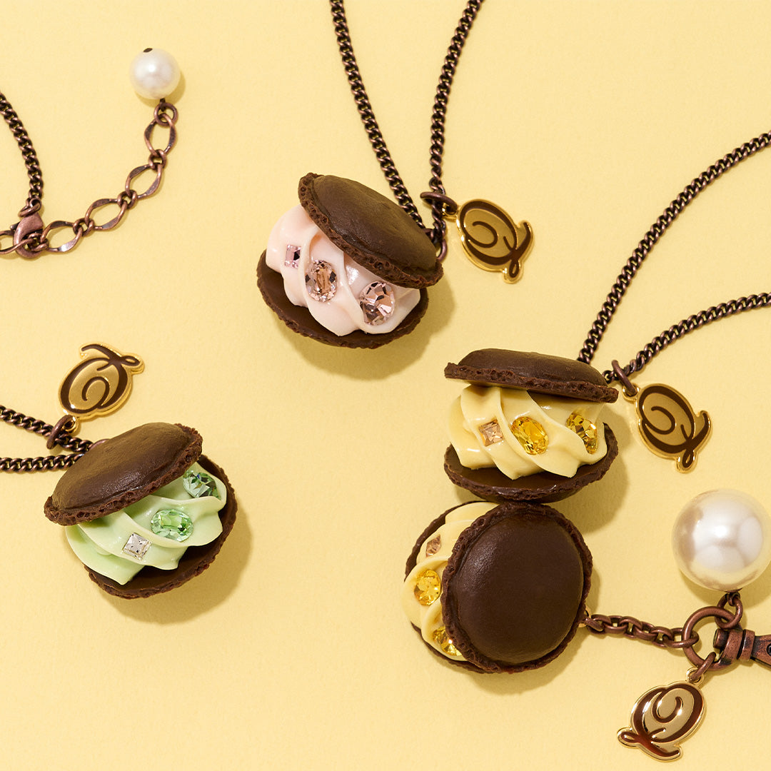 【Online Exclusive】Brownie Custard Macaron Necklace【Japan Jewelry】 – Japan Jewelry Brand Q-pot ...